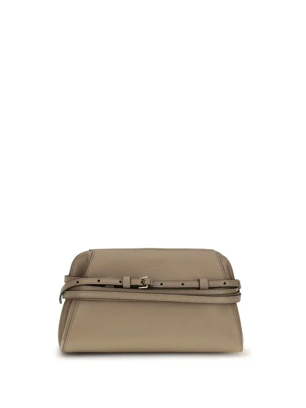 Moschino Belt-detail Leather Clutch - Cream
