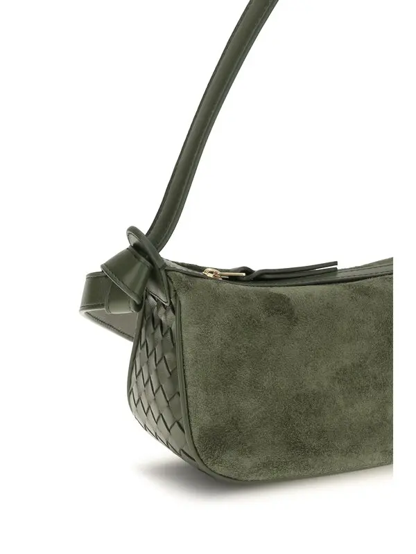Bottega Veneta Suede And Nappa Leather Nodo Shoulder Bag - Green