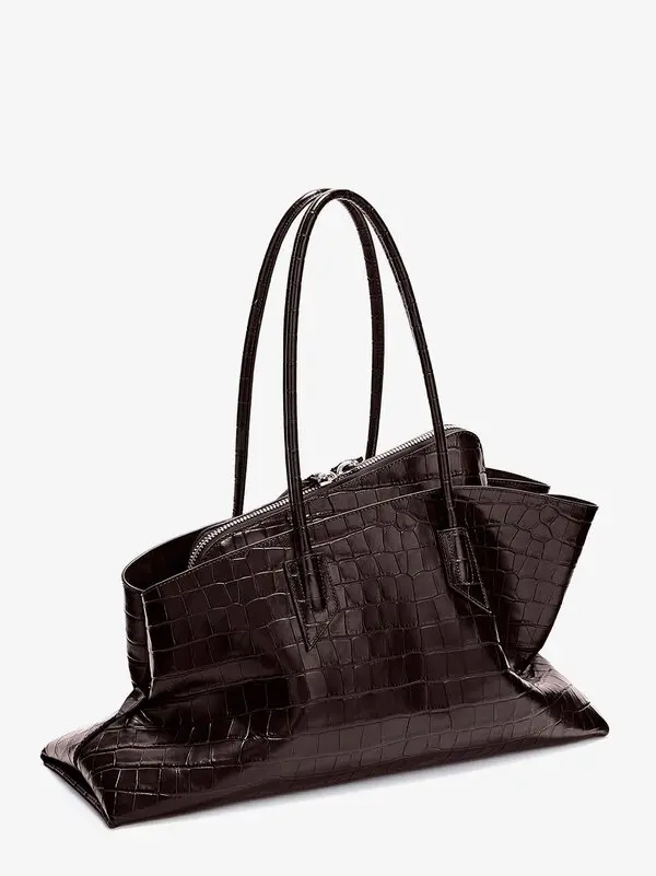 Attico La Passeggiata Medium Croc-effect Leather Shoulder Bag - Multicolor