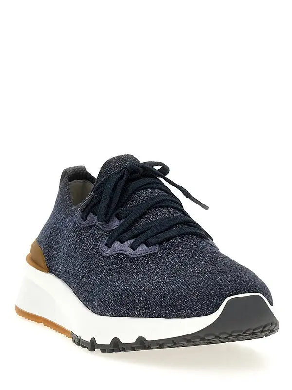 Brunello Cucinelli Knitted Lace-up Sneakers