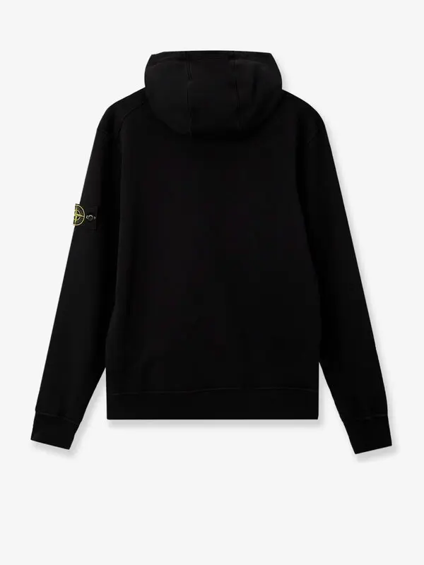 Stone Island Cotton Logo Patch Hoodie - Black