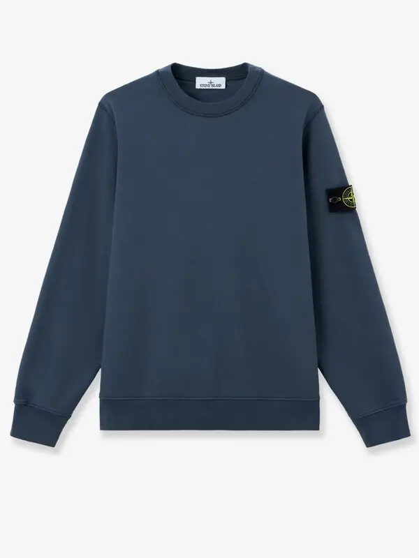 Stone Island Cotton Sweatshirt With Side Logo Patch - Multicolor