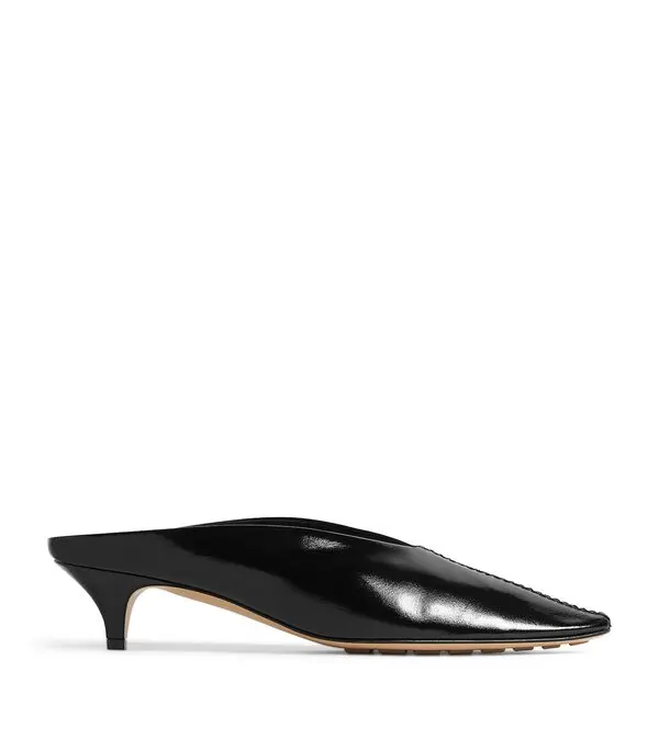 Bottega Veneta Lambskin Vesta Heeled Mules - Black