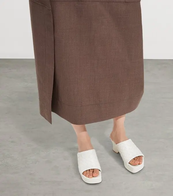 Bottega Veneta Lambskin Rosita Wedge Mules - White