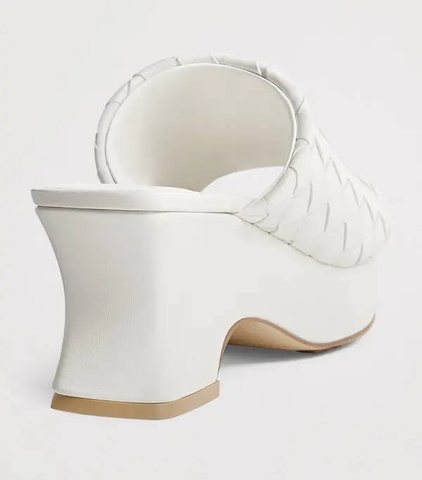 Bottega Veneta Lambskin Rosita Wedge Mules - White