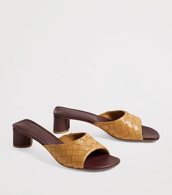 Bottega Veneta Lambskin Livia Heeled Mules - Brown