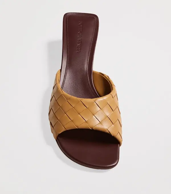Bottega Veneta Lambskin Livia Heeled Mules - Brown