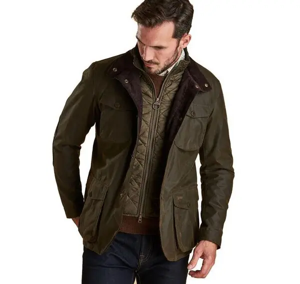 Barbour Logo Embroidered High-neck Jacket