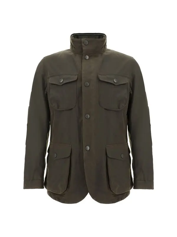 Barbour Logo Embroidered High-neck Jacket - No