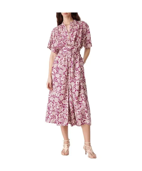 Vanessa Bruno Short Sleeve Printed Midi Dress
