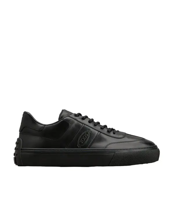 TOD'S Logo-debossed Round Toe Lace-up Sneakers - Black