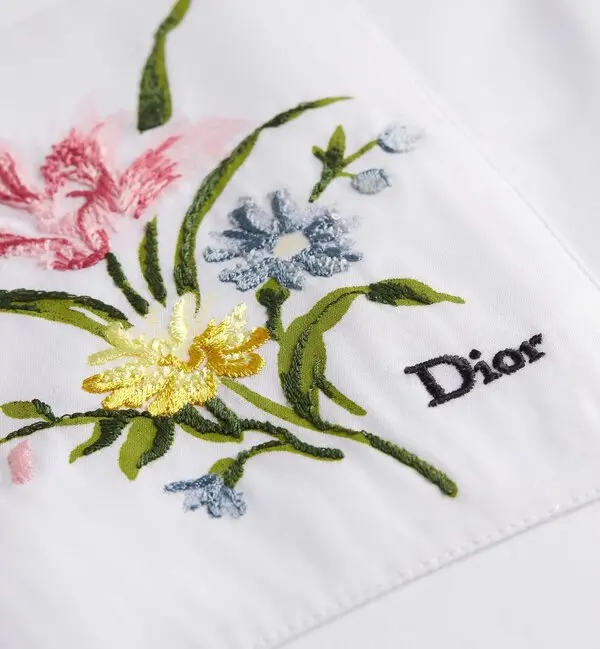 Dior Short-sleeved Shirt With Secret Garden Embroidery