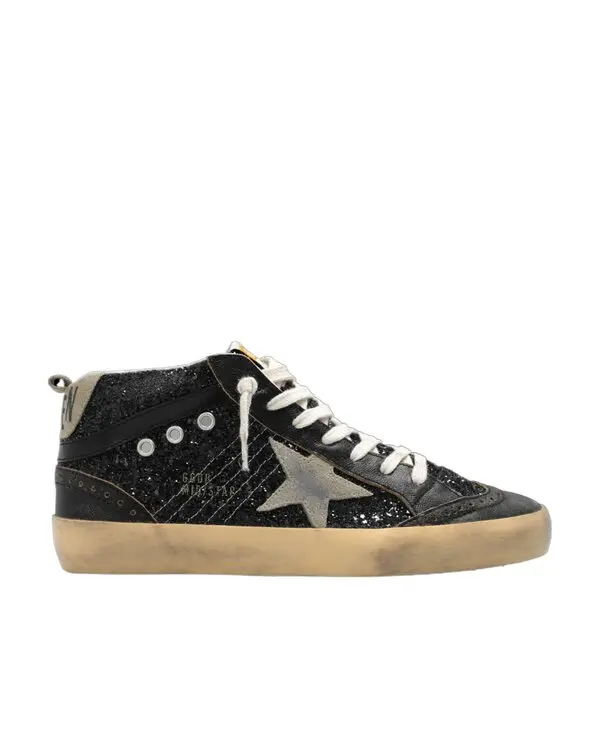 GOLDEN GOOSE Gg Mid Star Sequinned Lace-up Sneakers - Black