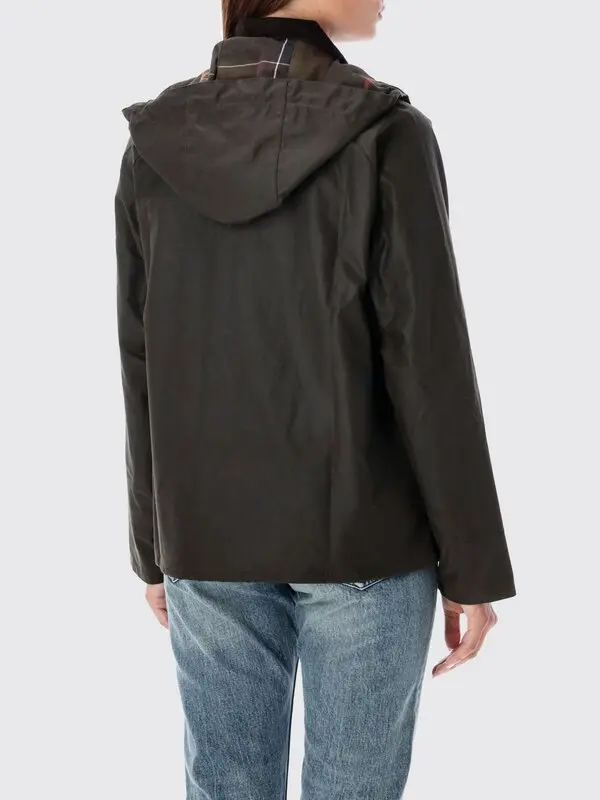 Barbour Avon Hooded Waxed Jacket - Black
