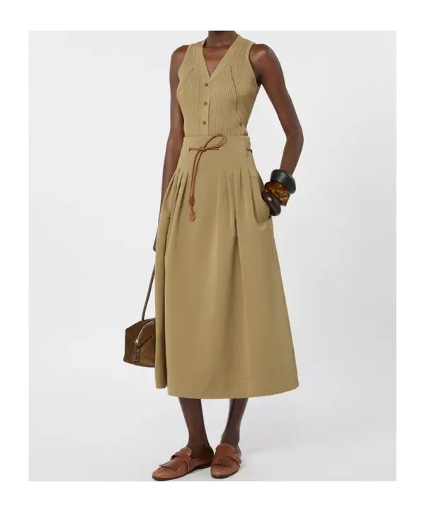Max Mara Semi-fitted Knit Waistcoat - Khaki