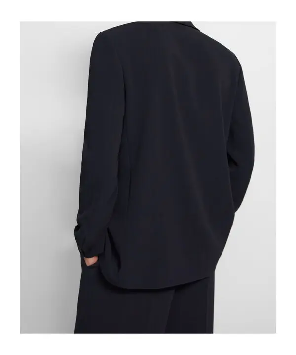 Theory Single-breasted Plissé Blazer