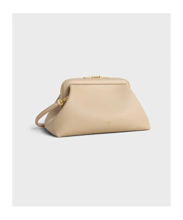 Celine Small Doctor Pouch In Supple Natural Calfskin - Dark Ivory