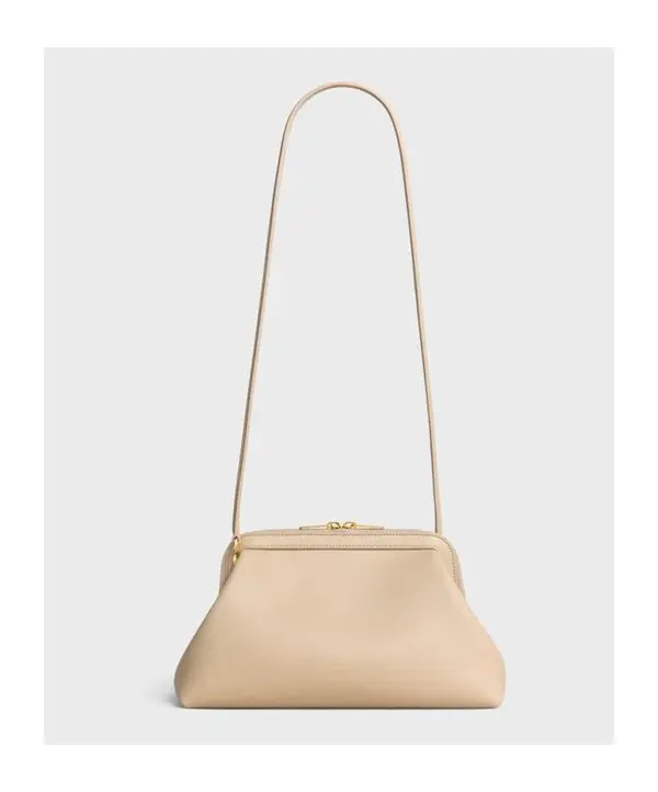 Celine Small Doctor Pouch In Supple Natural Calfskin - Dark Ivory