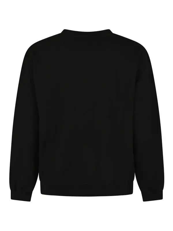 Celine Cotton Fleece Sweatshirt - Black/white/red