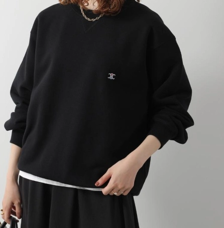 Celine Cotton Fleece Sweatshirt - Black/white/red