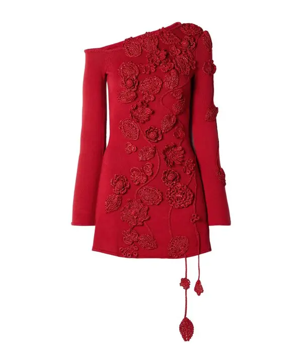 Cult Gaia Kaela Appliquéd Lyocell-blend Mini Dress - Red