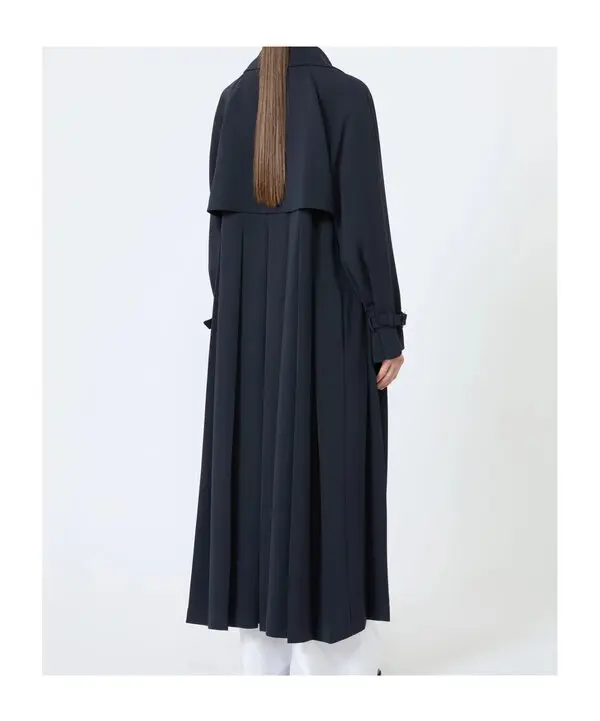 Max Mara Double-breasted Compact Cady Trench Coat Midnightblue