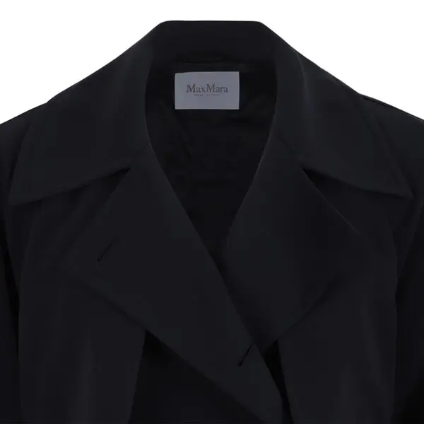 Max Mara Double-breasted Compact Cady Trench Coat - Midnight Blue