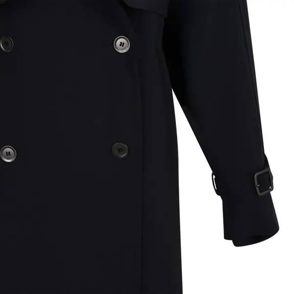 Max Mara Double-breasted Compact Cady Trench Coat - Midnight Blue