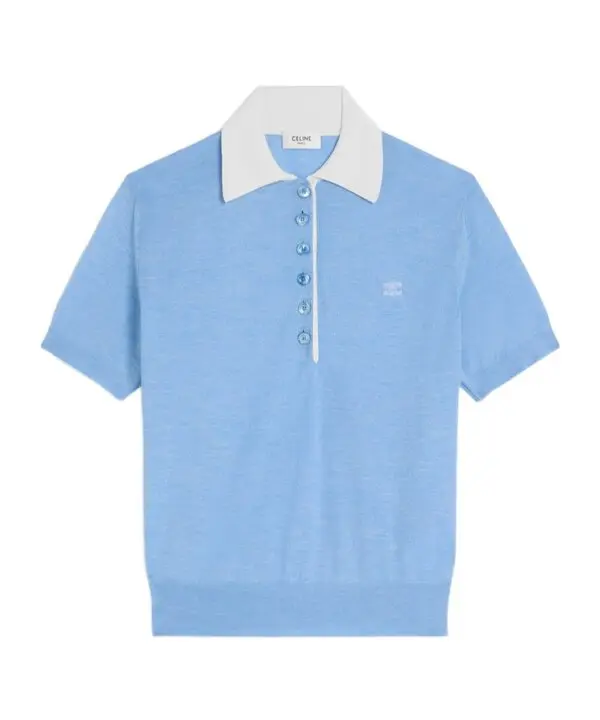 Celine Polo Sweater In Fine Cashmere Silk