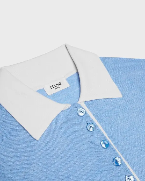 Celine Polo Sweater In Fine Cashmere Silk