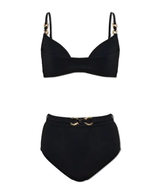 Zimmermann Mahogany Belted Ring-detail Bikini - Black