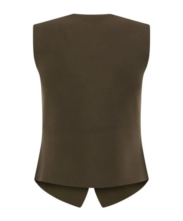 Max Mara Fuggito Buttoned V-neck Vest - Green