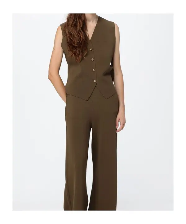 Max Mara Fuggito Buttoned V-neck Vest - Green