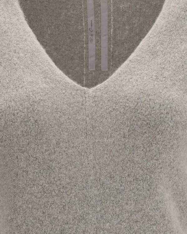 Rick Owens Ribbed V-neck Knitted Sweater