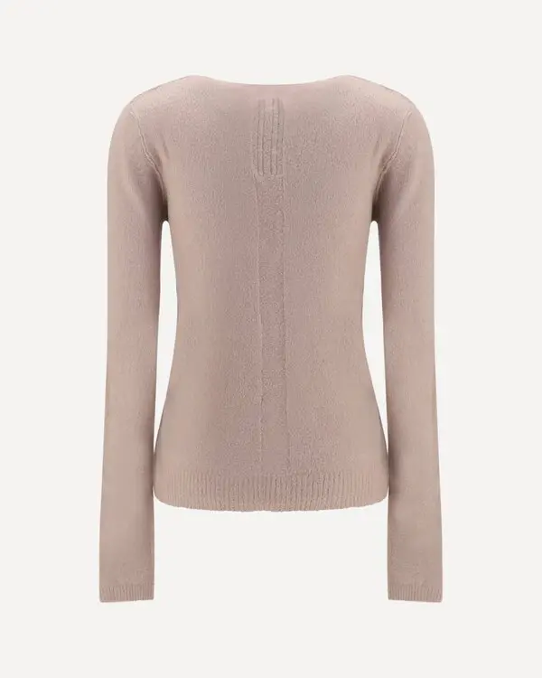 Rick Owens Ribbed V-neck Knitted Sweater