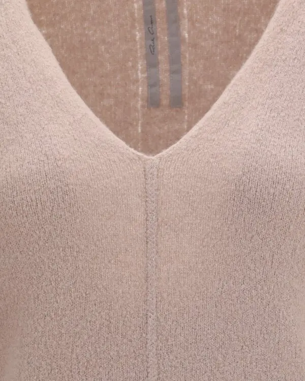 Rick Owens Ribbed V-neck Knitted Sweater