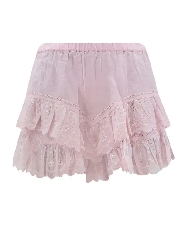 Isabel Marant Étoile Flounced Embroidered Shorts - Light Pink