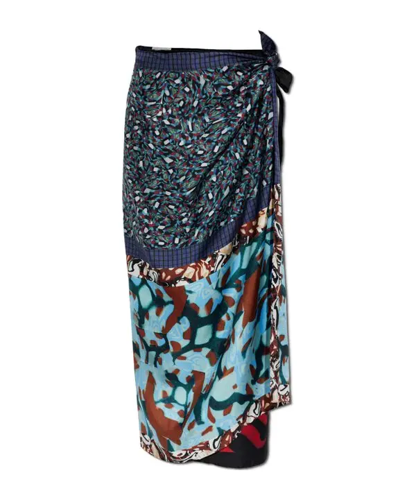 Dries Van Noten Patterned Skirt - Blue