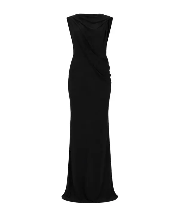TOM FORD Draped Back Maxi Dress - Black