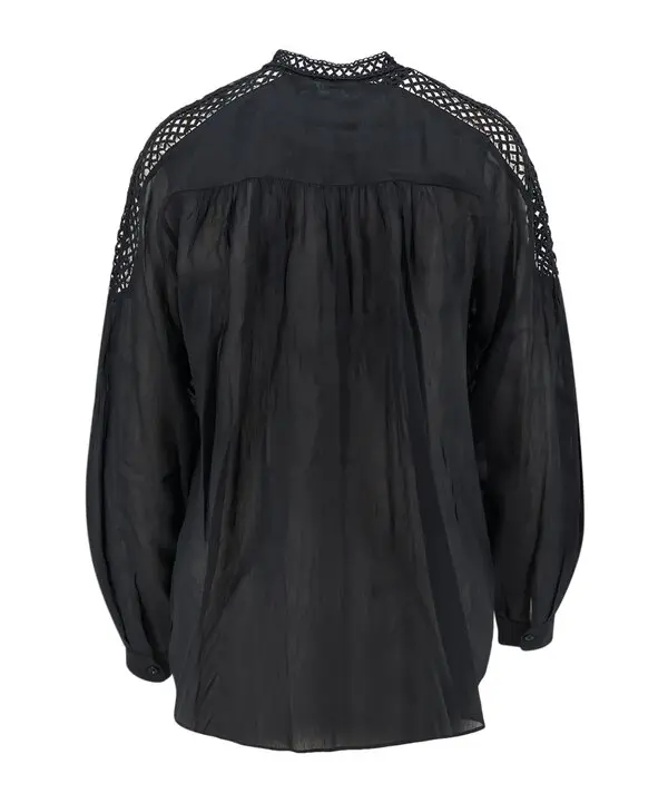 Isabel Marant Étoile Embroidered Trim Round Neck Long Sleeved Shirt