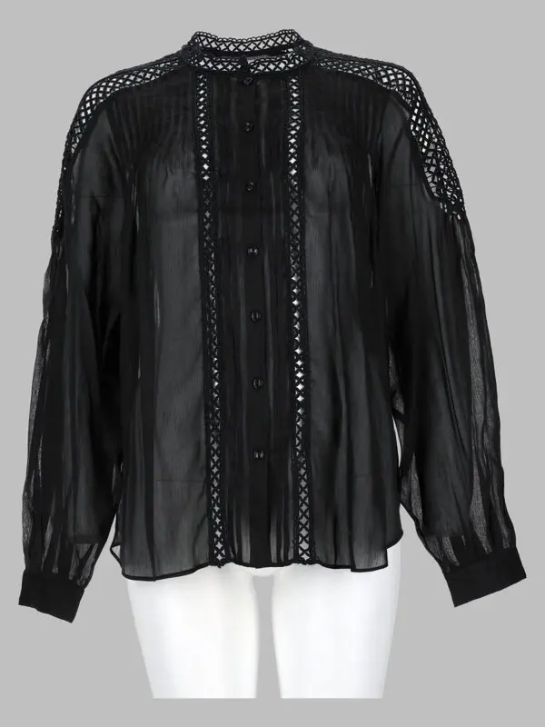 Isabel Marant Étoile Embroidered Trim Round Neck Long Sleeved Shirt