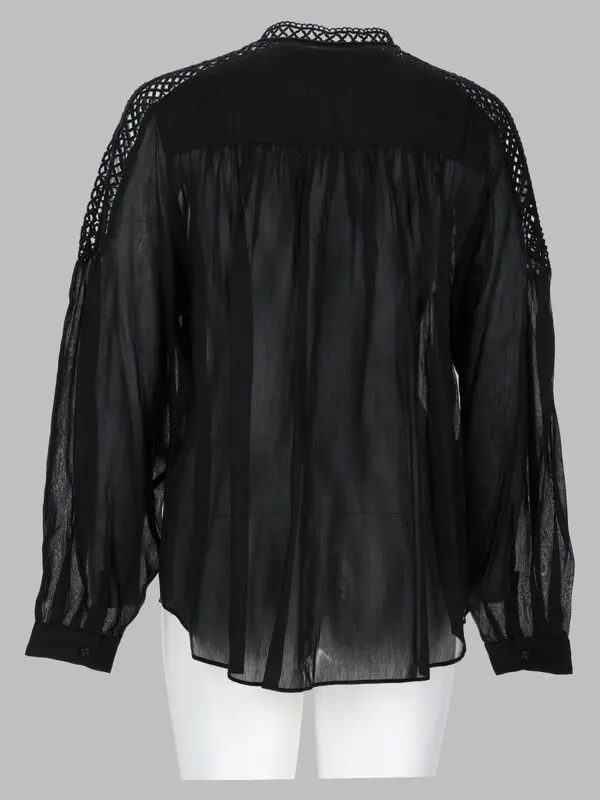 Isabel Marant Étoile Embroidered Trim Round Neck Long Sleeved Shirt