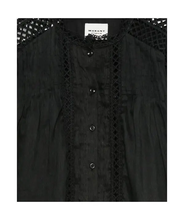 Isabel Marant Étoile Embroidered Trim Round Neck Long Sleeved Shirt