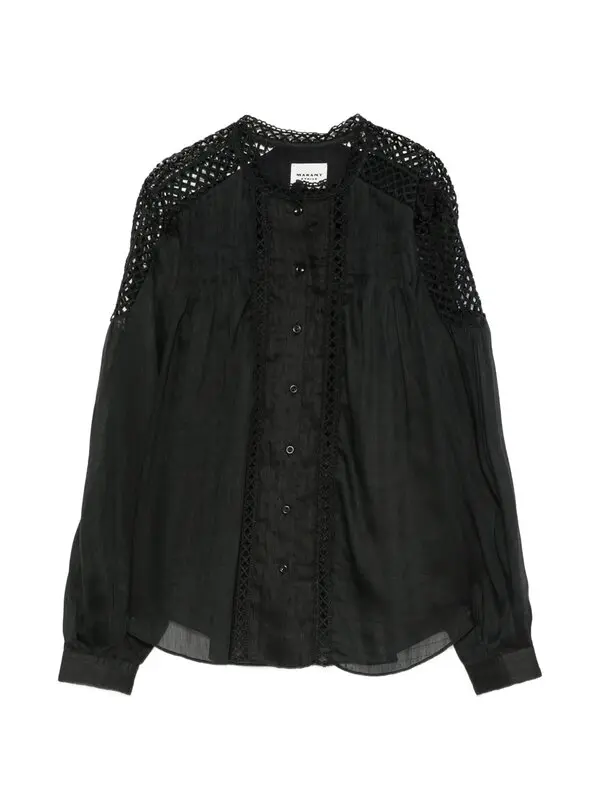 Isabel Marant Étoile Embroidered Trim Round Neck Long Sleeved Shirt
