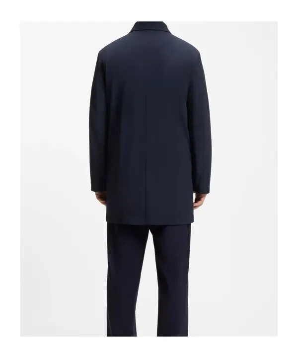 Hugo Boss Regular-fit Coat In Patterned Stretch Fabric