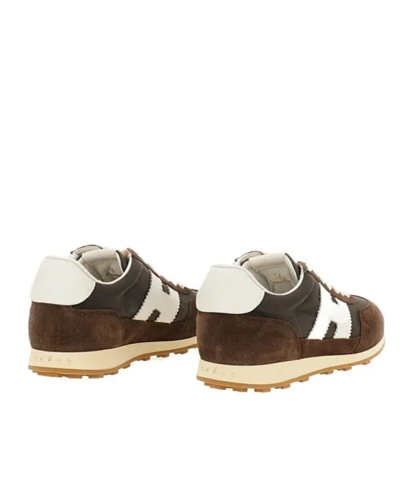 Hogan Round-toe Lace-up Suede And Technical Fabric Sneakers