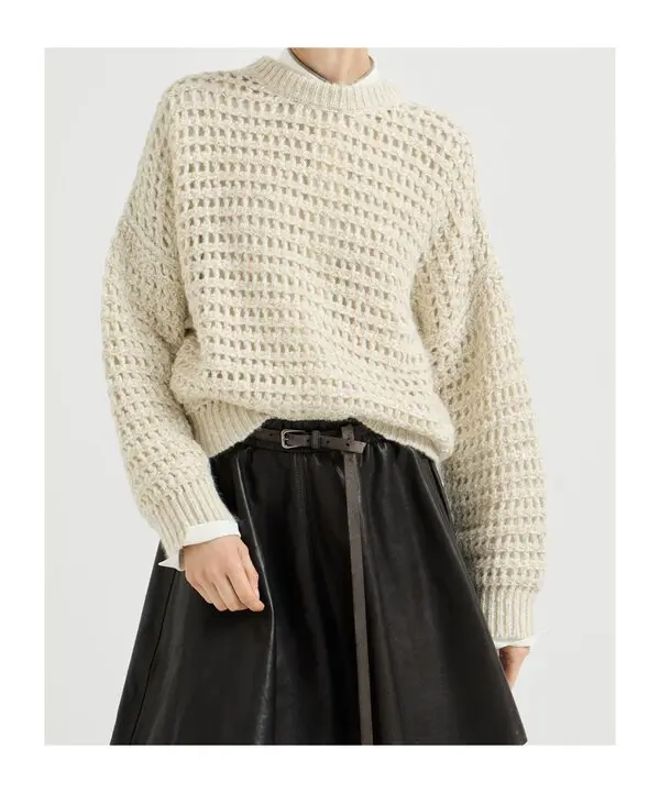 Brunello Cucinelli Open-knit Sequined Sweater