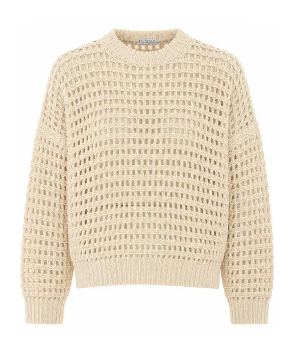 Brunello Cucinelli Open-knit Sequined Sweater