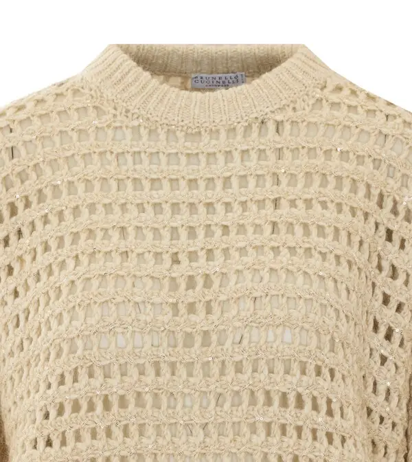 Brunello Cucinelli Open-knit Sequined Sweater