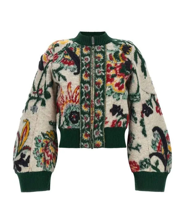 Sacai Floral Jacquard Blouson - Black